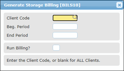 Generating Storage Billing