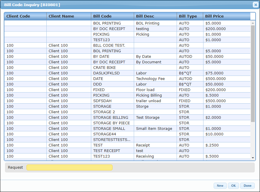 Managing Billing Codes